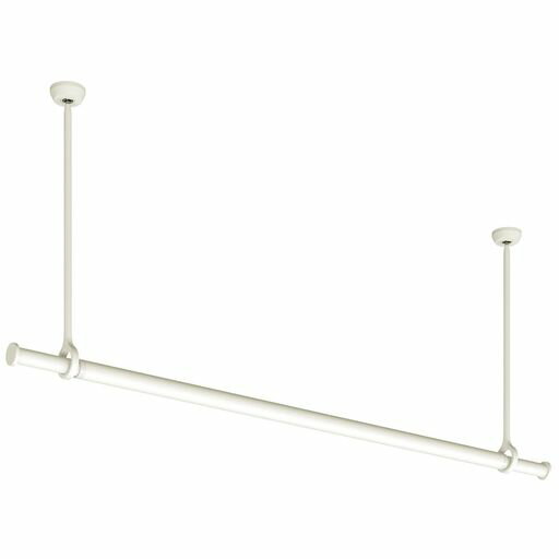 ランドリーバーLB-1【セット内容】本体バー1本、ブラケット2個、吊りポール2本、取付ネジ(ナベ3.5x35mm) 【サイズ】本体バー:Sサイズ(95~154cm)吊りポール長さ:25cm 【カラー】ホワイト 【許容荷重】15kg(吊り下げ...