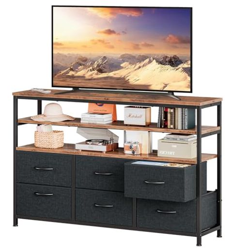 適応サイズ: 110x30x80cm(幅x奥行x高さ)のコンパクトな設計で32-50インチのテレビに対応可能です。 大容量収納: 収納テレビ台は6つの引き出し(各19.3L)と3段の棚板を備え、テレビ周りの機器や本、小物などを効率的に収納可...
