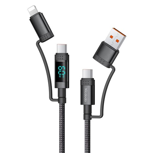 【4in1急速充電出力スクリーン表示ケーブル】:1本で十分。PD60W高速充電。ノートPC、iPad、iPhone17/16/15/14/13など、Galaxy/Xperiaその他機器対応。変換コネクタ設計。ファイルを数秒で転送。【新世代ア...