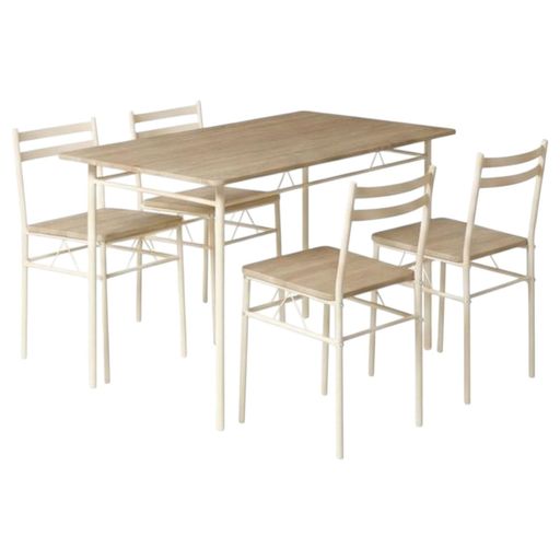 商品サイズ:テーブル:W1200xD700xH700 mm チェア:W360xD460xH700(SH420) mm 天板・座板:MDF(15mm厚)PVC貼り テーブルフレーム:スチール(φ24.8mm) 粉体塗装 チェアフレーム:スチー...