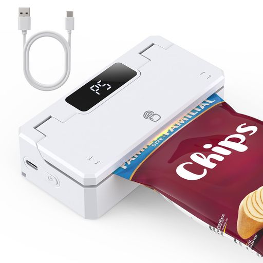 【シール&amp;カット2in1】食べかけのスナックやポテトチップスがまだ心配ですか?新開発のシールと開封の2-in-1ヒートシーラーをぜひお試しください。このバッグシーラーには3.8インチの発熱体が付属しており、小型から中型のバッグに最適...