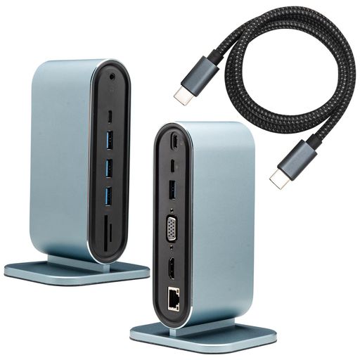 ✅【12-in-1ドッキングステーション】マルチポートドッキングステーションンは12つのポート(4KHDMI+1080PVGA+4*USB3.0+100MRJ45イーサネットポート+PD100W充電+TypeCデータ転送+TF&amp;SD...