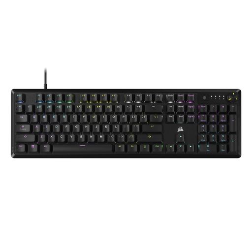 CORSAIR 赤軸(リニア)を採用。 多機能ダイヤル付き アルミ製レイアウト カスタム可能なバックライト