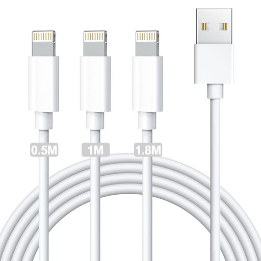 【お得な3本セット】iPhoneじゅうでんケーブル3本セット(0.5m/1m/1.8m)3種類の長さを自由に選んでお使いいただけます。いつでも適切な長さで快適に充電できるので、自宅、オフィスや車内等の場所でご自由に使えることができます。充電...