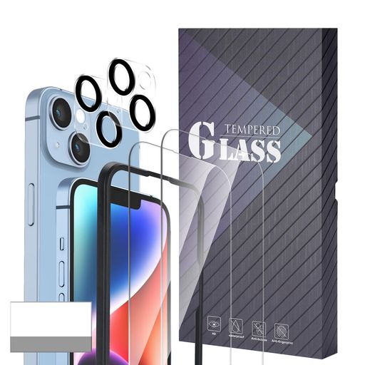 【適用型番】iPhone 14専用の強化ガラスフィルムセットです。画面保護フィルム2枚、カメラレンズ保護フィルム2枚、簡単貼り付け用アライメントフレーム1台が含まれます【ご注意】本機の画面はエッジが曲面のため、フィルムのサイズを画面より少し...