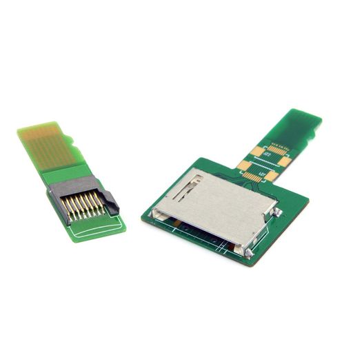 TFカードスロットをSD/TFカードの外側に拡張できます テスト用にSD/TFカードを接続します パッケージには、1つのTF/TFと1つのTF/SDアダプターが含まれていました。 メモリーカードは付属していません