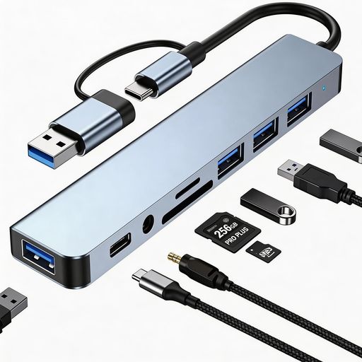👍2in1 一体型プラグ、新旧デバイス共用で汎用性抜群 本体に USB-A 3.0 と Type-C の 2 種類プラグを一体化。切替アダプタ不要で、デスクトップ PC、古いノート PC は USB-A 側、MacBook、...