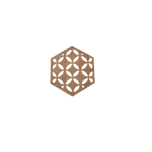 【組子風デザイン】約 縦10cm x 横8.7cm x 厚み0.25cmの六角形。小ぶりながらも程よい存在感があり、コースターとしてはもちろん、複数枚を壁に飾ればインテリアパネルのような演出も可能です。 【素材】プリント紙化粧繊維板(MDF...