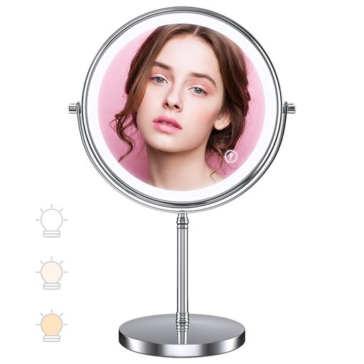 【1倍&amp;5倍拡大鏡】5倍拡大鏡は毛穴・眉毛・うぶ毛までズームで映すから、女優ミラーのような精密メイクが可能!卓上鏡としても便利で、1倍と5倍を切り替えれば、つけまつげの調整やコンタクト装着もラクラク。拡大鏡5倍の威力で、いつもよりプ...