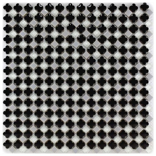 花形タイル+10角タイル+10角ガラスモザイクタイルシート シート:約285x285x4mm約600g 花形タイル:13x13x4mm磁器質施釉(美濃焼) 10角タイル:10x10x4mm磁器質施釉(美濃焼) 10角ガラス:10x10x4m...