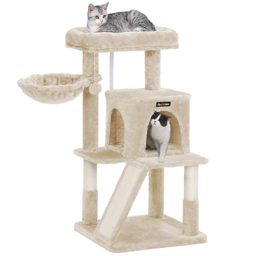 行動 【爪とぎスロープ】爪とぎボードをまる一枚をデザインしており、子猫、シニア、ジャンプ苦手の子も思う存分ガリガリできます。滑り台としても、猫ちゃんの登り降りを優しくサポートします 【遊べるポイント満載】フワフワな広い見晴らし台、にゃんこ心...