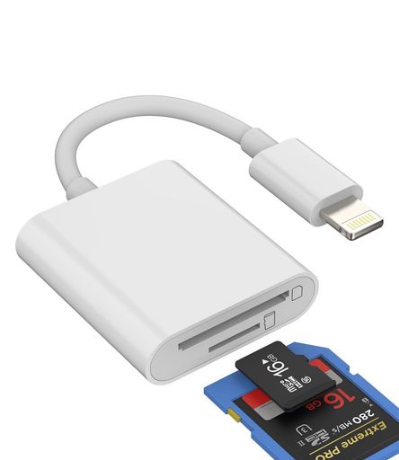 【2in1ダブルカードスロット】SDカードリーダーは、SDおよびMicroSDメモリカードと互換性があり、iOS13以降を搭載したすべてのiPhone/iPadをサポートします。SDカードから写真やビデオを直接iPhoneまたはiPadに簡...