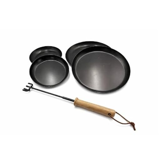 焼く、焼く セット内容:ファイヤーグリルパン 16cm 2点 + 22cm 2点 専用ハンドル 1点 5点セット ジョイント式ファイヤーグリルパン専用ハンドル サイズ:ファイヤーグリルパン16cm(鉄板の厚さ 1.5mm) ファイヤーグリル...