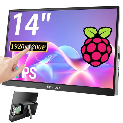 1. Raspberry Pi用:このポータブルモニターは、独自の背面カバーマウントにRaspberry Pi 5B/4B/3B/3B+を装着することでコンパクトなミニPCとして使用できます。内蔵の小型冷却ファンが最適な制御を実現し、スムー...