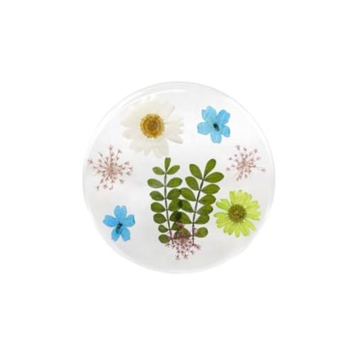 サイズ:約Φ10xH0.6cm 素材:本体:UVレジン、植物 ボタニカル フラワーコースター G キーストーン かわいい押し花をレジンに閉じ込めたコースターです。クリアな質感が、食卓に華やかさと軽やかさを演出してくれます。 カラフルな植物た...