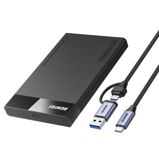 ✅【簡単接続】2.5インチSATA HDD/SSDをUSB外付けドライブに変換!USB Type-C/A 10Gbpsケーブル付属でPC/ノートPC/PS4間のファイル転送がスムーズ。 ✅【超高速転送】JMS580チップ搭載で最大6Gbps...