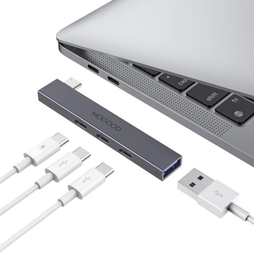 【4 in 1 USB Cハブ】デバイスの1つのUSB Cポートを4つのポート、2*USB C 2.0データポート、1*USB C 60 W PD、1*USB A 3.0ポートに拡張でき、デバイスポート不足の問題を簡単に解決できます。 【5...