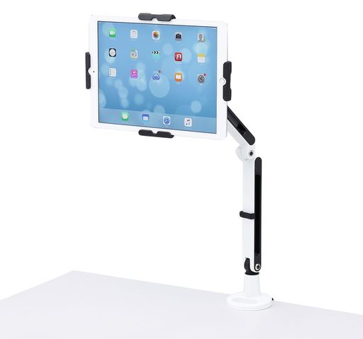 iPad・タブレットを任意の位置で設定できる11~13インチ対応クランプ式アーム SurfacePro4や12.9インチiPadProの取り付けができます。 任意の位置で設定できるフレキシブルアームです。 ホルダーは機器の上下左右で挟み込む...