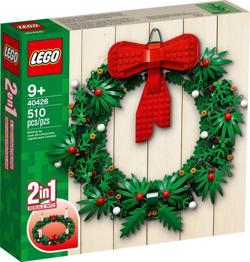 レゴアイコニック クリスマスリース 2-in-1(40426)でクリスマスのカウントダウンを始めましょう。赤いリボン1個とキャンドル4本、緑の葉、赤い実をカスタマイズして美しいリースをつくれます。キャンドルは、イエス・キリストの降誕を待ち望...