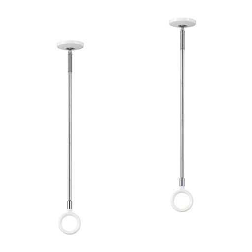 目安荷重:8kg カラー:ホワイト 付属品:取り付けネジ 天井取付タイプ 室内用物干金物 3段階の長さ調整 ワンタッチ着脱式