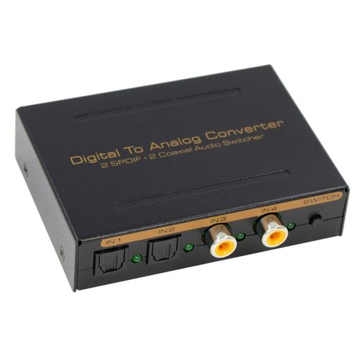 1【DAC】同軸・光デジタル信号(各2系統)をアナログ信号(R/L・3.5mmミニジャック)に変換できます。PS4、XBox、BDレコーダー、TVなどRCA(L/R)端子のないデバイスに使われ、お好きなスピーカーなどが使えるようになります。...