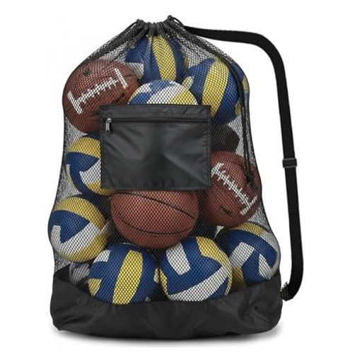 [大容量収納] サイズは72x100cmで、サッカーボール10個以上をはじめ、バスケットボールやバレーボールなど、様々な大型ボールをまとめて収納できます [耐久防水素材] 高耐久性の防水メッシュ素材を使用しているため、屋外での使用や濡れたボ...