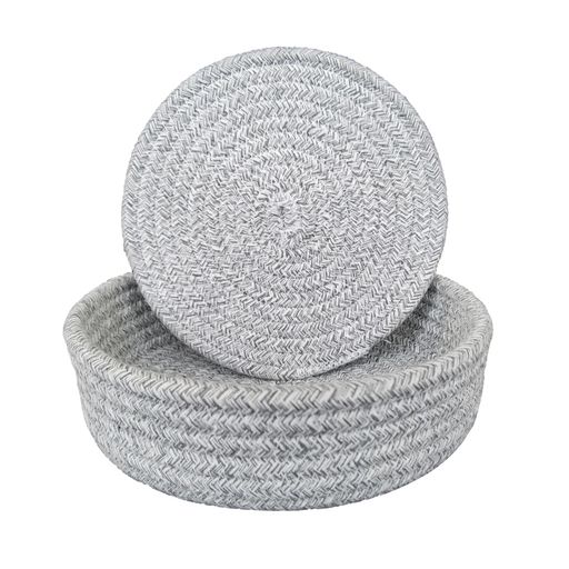 数量とサイズ:18cmのホットパッド4枚、20cmの収納バスケット1枚、飲料コースターで家具の汚れや損傷を避けてください。 素材:100%天然コットンで織られており、シリコン断熱パッドに比べて耐熱性を持っています。環境に優しく、絶妙な職人技...