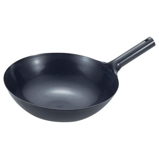 炒め物、揚げ物、高温調理 【材料の種類】本体:鉄(底の厚さ:1.2mm)、取手:鉄 【表面加工】本体・取手:クリアー塗装 商品サイズ:330x480x154mm、重量:1200g 製造国:日本
