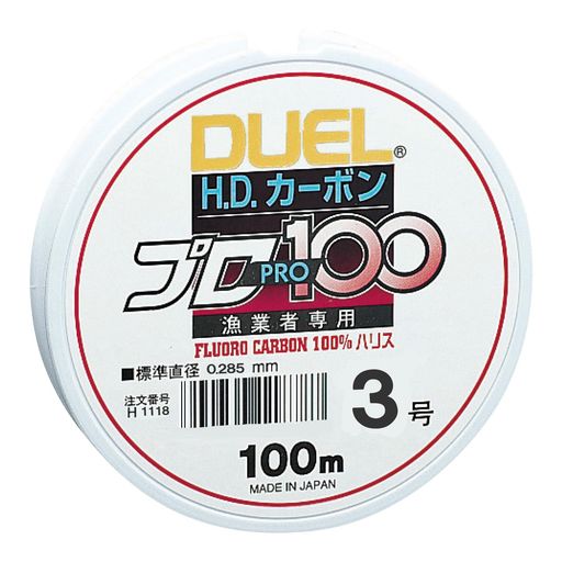 素材:フロロカーボン/全長:100m/3号 標準直線強力: 6kg クリアー 標準直径:0.285mm