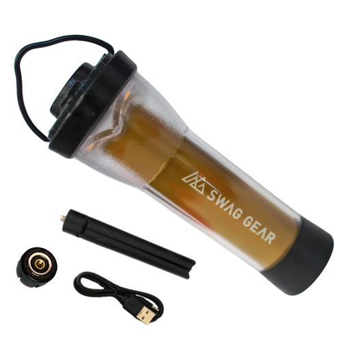 製品仕様】SWAGGEAR(スワッグギア)フラッシュライト 色:ベージュ 材質:ABS+PC サイズ:Φ3.8cmX9.8cm 重量77g 電池効率:5w 電池容量:2600mAh 明るさ:14lm~250lm 色温度:3000k&amp;...
