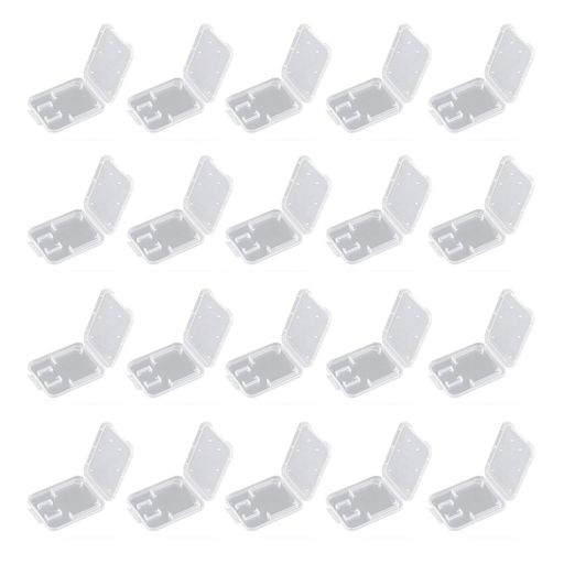 【サイズ】長5.1cmx幅4.2cmx厚0.7cm 【カラー】クリア 【セット内容】SD &amp; micro SDカードケースx20個 【材質】プラスチック 1枚のSDカードと1枚のマイクロSDカードを同時に1つの収納ケースに置けますの...