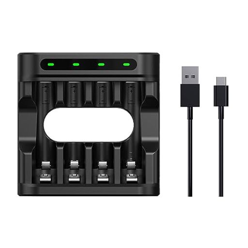 【幅広い対応、独立充電】単3·単4形 ニッケル水素電池と1.5Vリチウムイオン電池AA/AAAのの同時混合充電が可能です(ニッケル水素電池を充電する際、充電器の赤色LEDが点滅していることは、充電器が電池を識別していることを示し、識別時間は...