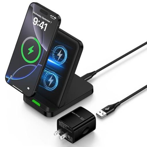 💖「より早い充電速度」:ワイヤレス給電の国際標準規格 Qi(チー)に対応し機器で、出力QC3.0/2.0(出力10W以降)アダプターで接続してから、iPhone 8以上またSamsung製たワイヤレス充電Galaxyシリーズ...