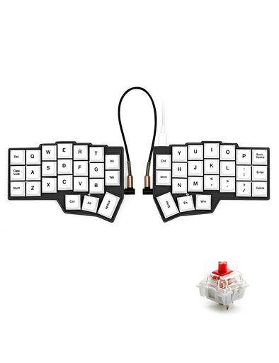 【究极のエルゴノミクス·分割デザイン】:分割型メカニカルキーボードは、キーボードの間隔、傾斜角度、回転角度を調整できます。3x6のスタッガード分割レイアウトを採用し、片手につき3つの親指キーを備えています。頻繁に使用するキーを人間工学に基づ...