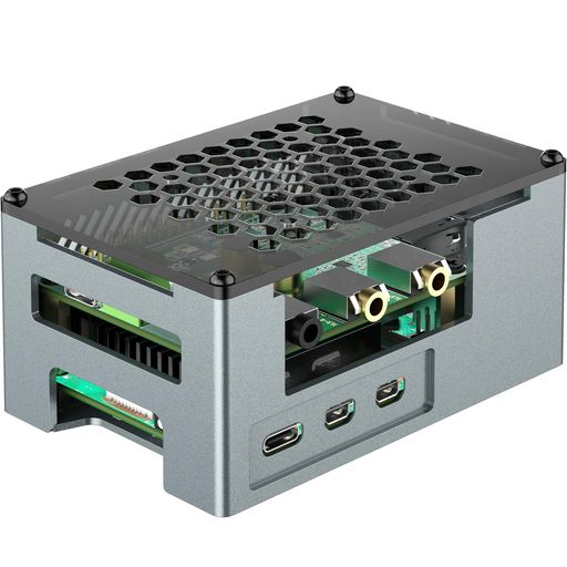 RaspberryPi5用先進冷却システム-3510PWM超静音ファンと大型パッシブヒートシンクを内蔵。高負荷時でもRaspberryPi5を最適な温度に保ちます。 拡張されたHAT互換性-InnoMakerDAC/DACPRO/AMP/A...