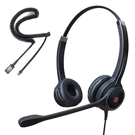コールセンターエージェント。 [ワイドバンドオーディオ&amp;ノイズキャンセリングマイク] IPD IPH-255 ダブルイヤー有線電話ヘッドセットは、HDワイドバンドスピーカーでクリアなサウンドとパッシブノイズキャンセリングマイクにより...