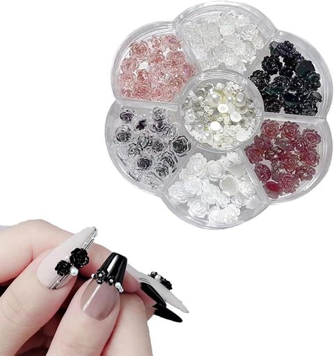 フローラルアクセサリー:バラや椿など、定番の花をモチーフにした、まるで本物のようなオーナメントは、ロマンチックでエレガントな雰囲気を醸し出します。 3D:立体感のあるアクセサリーは、厚みがあり、重ね付けもしやすく、大きめのサイズ(6mm/8...