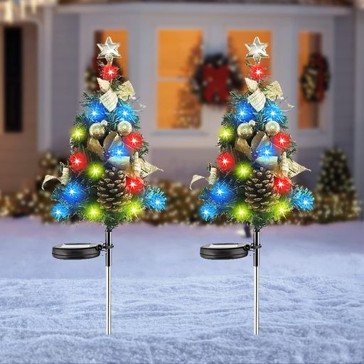 🎄【ソーラー充電&amp;DIY】このクリスマス飾りライトは日中は自動充電、夜間は周囲の環境を感知して自動点灯、4~6時間の充電で8~15時間使えます。(太陽光ランプを地面に差し込むだけで、太陽の光を直接吸収することができま...