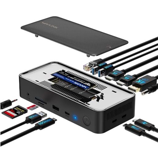 13-in-1 SSDエンクロージャードック USB C 4Kトリプルディスプレイ 秒速でファイルを転送 100W PDイン充電 広範な互換性