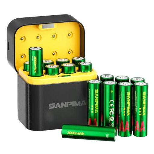 【大容容量と1.5ボルト電圧出力】SANPIMA充電式のAAリチウム電池は、3000mAhの大容量と高いエネルギー密度を持ち、多くの充電・放電サイクルを行っても長持ちします。電力が完全になくなるまで、1.5ボルトの定常出力を保ち、常に機器を...