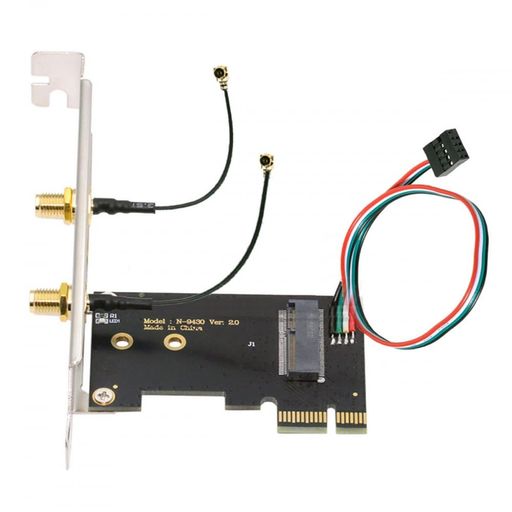 M.2 Key E から PCIe X1 WiFi Bluetooth アダプター (SMA アンテナ キット付き) は、NGFF M.2 WiFi モジュールおよび Coral TPU (M.2 アクセラレータ A+E キー) と連携し、...