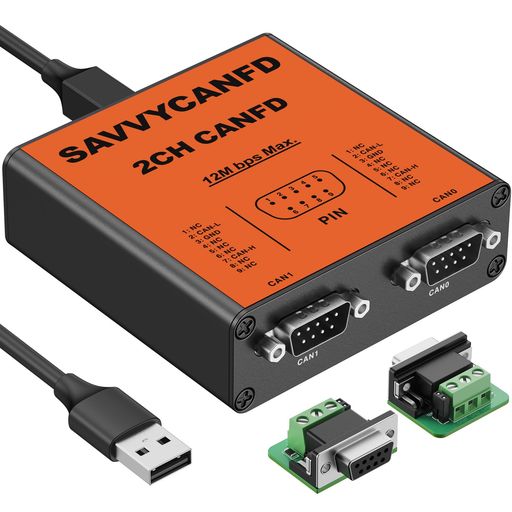 PC、携帯電話。 CAN2.0A、CAN2.0B、CANFD対応の高速USB-CANFDコンバーター。 CANFDビットレート、25kbit/sから最大12Mbit/s、タイムスタンプ解像度tp1μsまで。 OpenSourceソフトウェア...