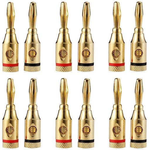 セット内容:バナナプラグねじ込み式赤:6本黒:6本合計:12本セット12-18AWGスピーカーケーブルに使用できる最大外径4mmのコア。注:製品サイズは手作業で測定しており、若干の誤差が生じる場合があります。(ご安心ください:商品を受け取っ...