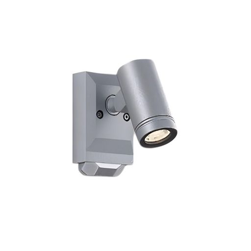 屋外 適合ランプ:LED 4W(E11) 中角形 電球色 2700K 素材:アルミダイカスト シルバーサテン塗装 強化ガラス 透明 寸法:巾74 高125 出121mm 防雨形 カバーネジ込式 電気工事必要