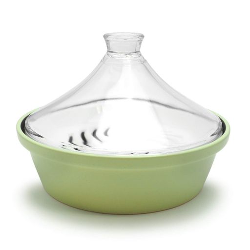 商品サイズ:直径25x高さ18.4cm 素材:蓋/耐熱ガラス、本体/耐熱陶器、スノコ/硬質陶器 生産国:蓋/中国、本体/マレーシア 備考:電子レンジ・オーブン・ガス火・IH対応