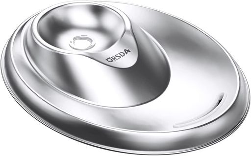 ORSDA 3L 猫自動給水器専用ステンレス製受け皿/ふた。フィルターケースは2Lの蓋より大きいです。 元のふたが変形したり錆びたりした場合は、交換することをお勧めします。 ご注意:ノズルとフィルターは含まれていません。