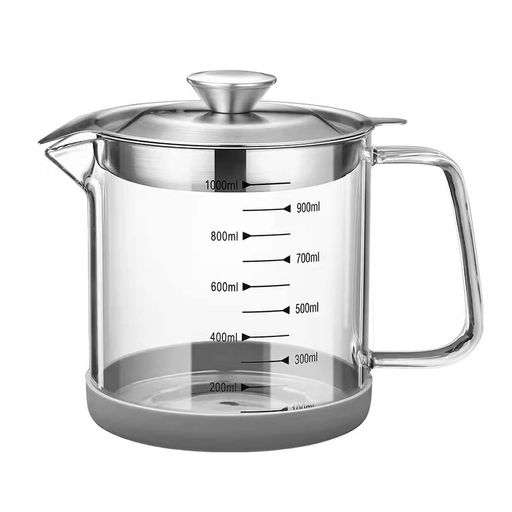 😊118-8ステンレス+耐熱透明ガラス耐熱ガラス製ポットは保存状態が見えて清潔・衛生的透明度の高いガラスで油の動きや色の出具合がクリアに見えます。 😊2フィルター付きオイルポット小さいカスでもキャッチでき、ゴ...