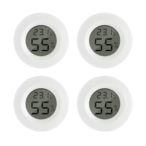 【製品内容】電子湿式温度計4個入。 【LCDディスプレイ】大きくて明るいデジタル画面を備え、乾燥から湿潤までのシンプルな湿度インジケーターも表示される、この室内温度計は、現在の湿度レベルを示す明確な湿度表示が特徴です。この機能により、加湿器...