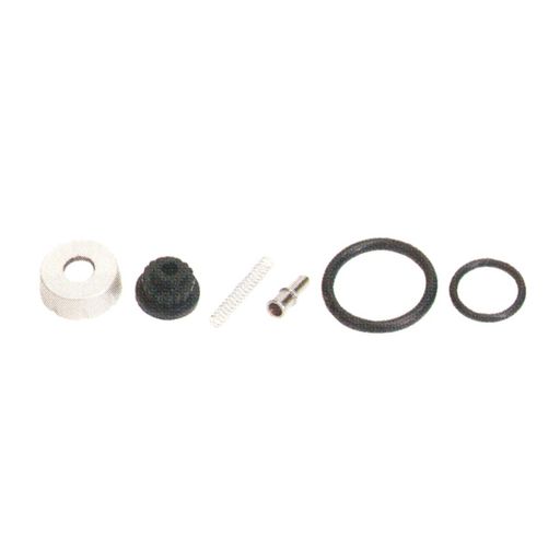 専用アルミ合金口金キャップ 2:口金パッキン 3:バルブ芯押し&amp;スプリング 33A:ピストン用Oリング大 18A:ピストン用Oリング小