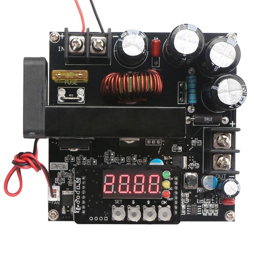 DC 8-60V〜10-120V 900W数値制御CCデジタル管ディスプレイ付きCV CV昇圧モジュール、最大電流は15A、熱を放散するファン付き。高度なマイクロプロセッサを採用し、出力電圧と電流を正確に、安定して安定して安定させることがで...